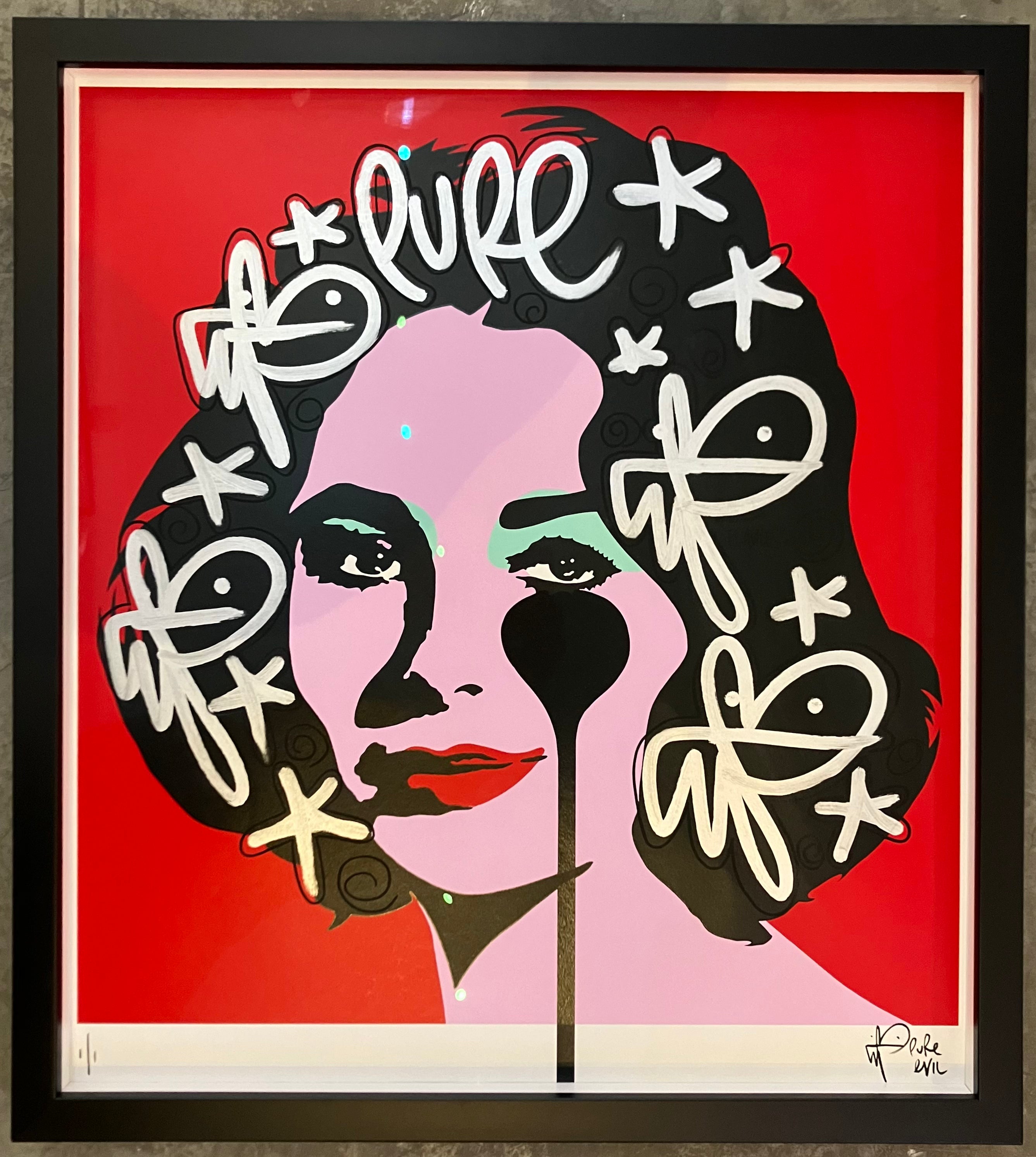 Handfinished Liz Taylor Classic - Pure Silver - box framed with artgla ...